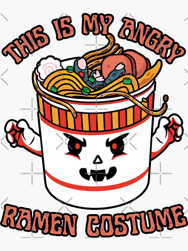 "Funny This Is My Angry Ramen Halloween Costume" Sticker for Sale by ...