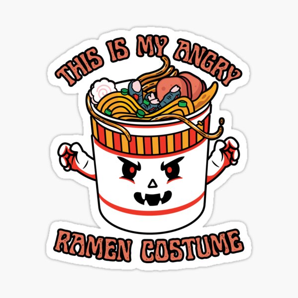 "Funny This Is My Angry Ramen Halloween Costume" Sticker for Sale by ...