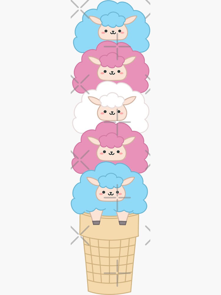 "Trans Pride Flag Ice Cream Sheep Stack" Sticker for Sale by Luumini ...