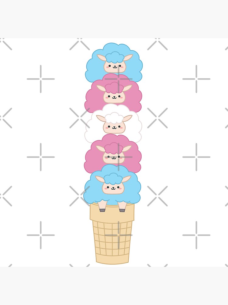 "Trans Pride Flag Ice Cream Sheep Stack" Poster for Sale by Luumini ...