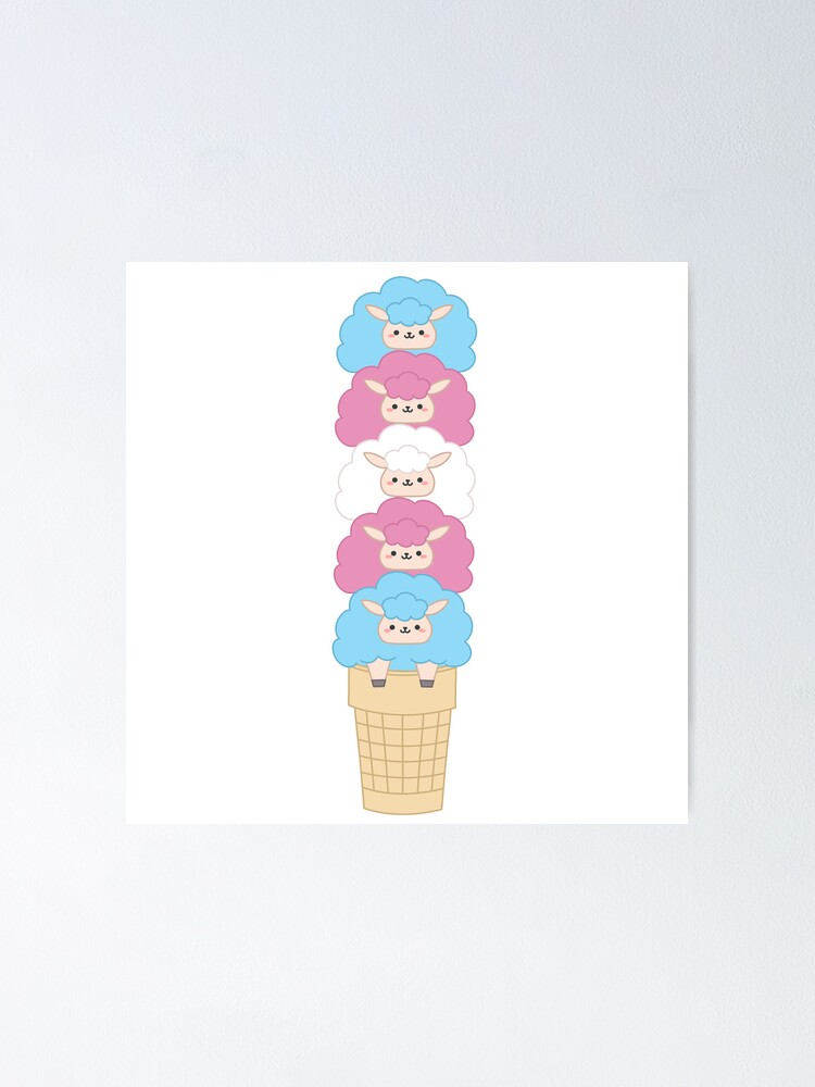 "Trans Pride Flag Ice Cream Sheep Stack" Poster for Sale by Luumini ...