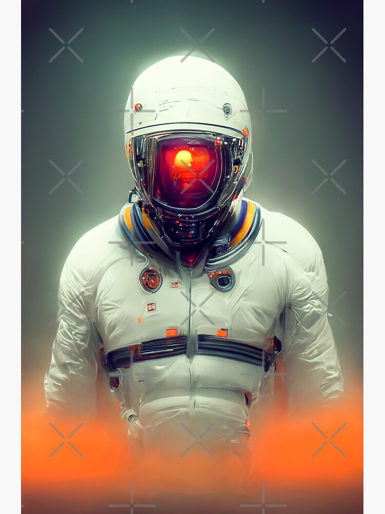 "Astronaut Portrait - Future Style Red Faceplate" Poster for Sale by ...