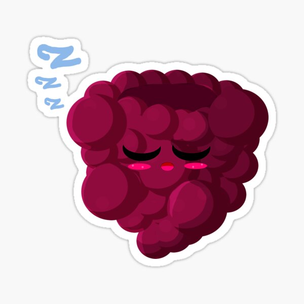 "Sleepy Raspberry" Sticker for Sale by ParasolMushroom | Redbubble