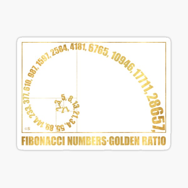 " Fibonacci Numbers, Golden Ratio" Sticker by SymbolGrafix | Redbubble