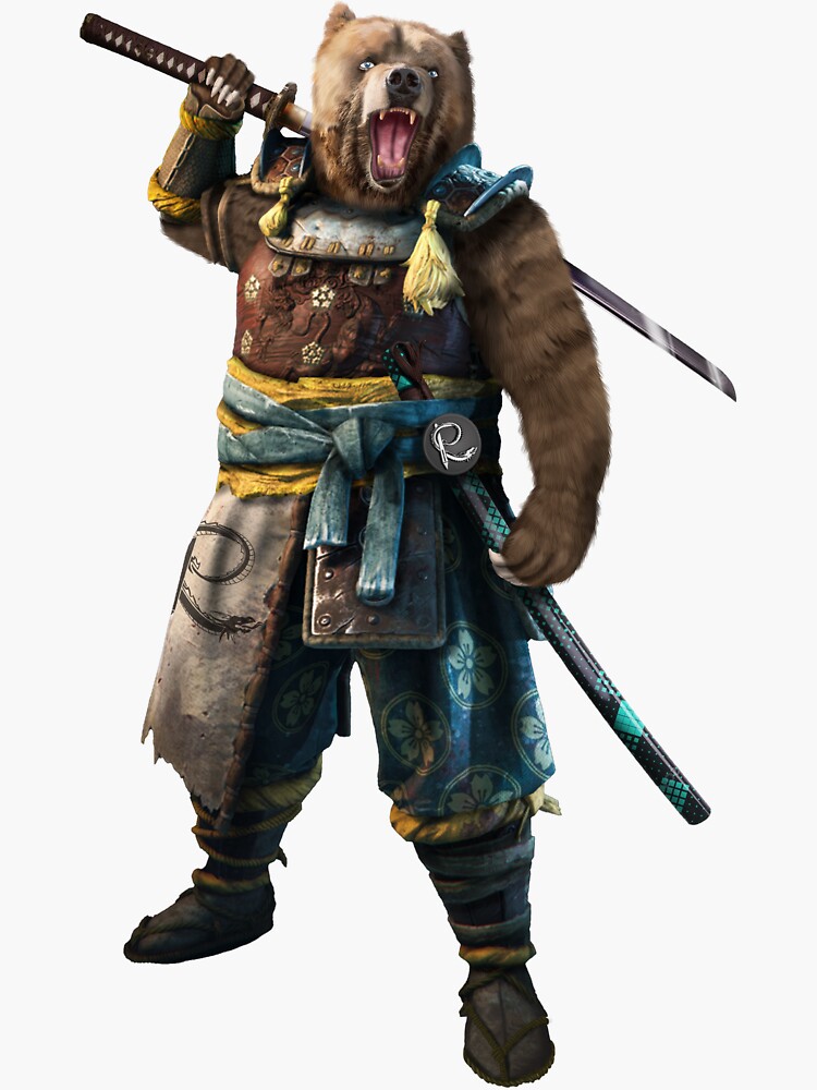 "Exclusive Hand Drawn Samurai Bear | Samurai Collection Item-17 (Bear ...