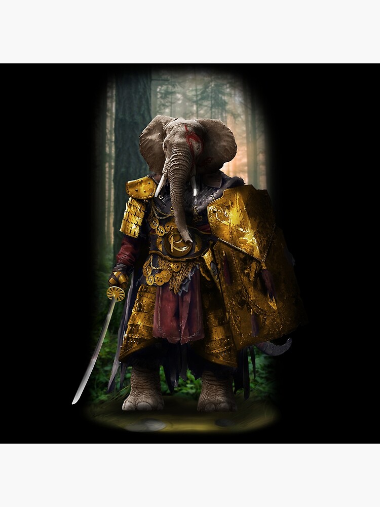 "Exclusive Hand Drawn Samurai Elephant | Samurai Collection Item-19 ...