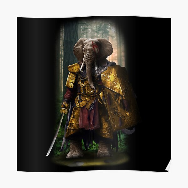 "Exclusive Hand Drawn Samurai Elephant | Samurai Collection Item-19 ...