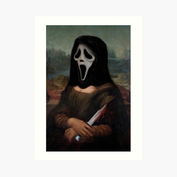"Mona Lisa Scream Ghost Face" Art Print for Sale by neonvibesart ...