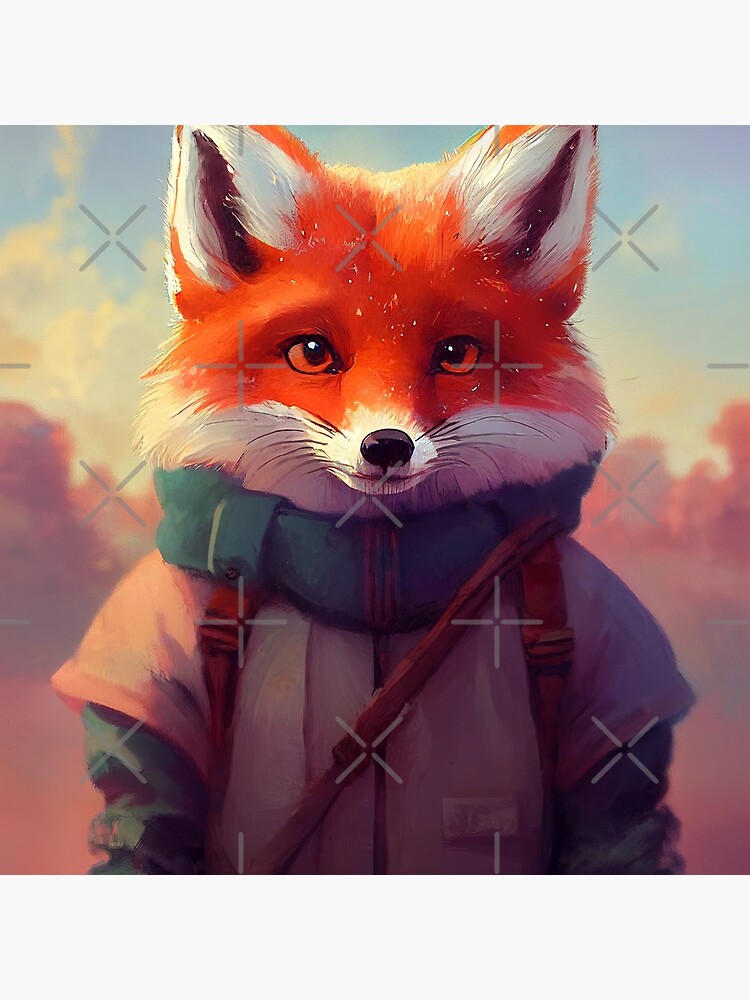"Portrait Of A Red Adventure Fox. Fox Headshot Colorful Art" Poster for ...