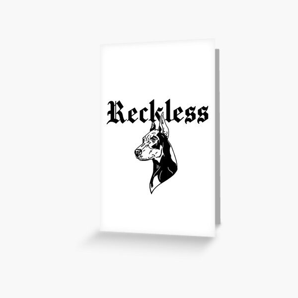 "Black and White Reckless Doberman Dog Tattoo" Greeting Card for Sale ...