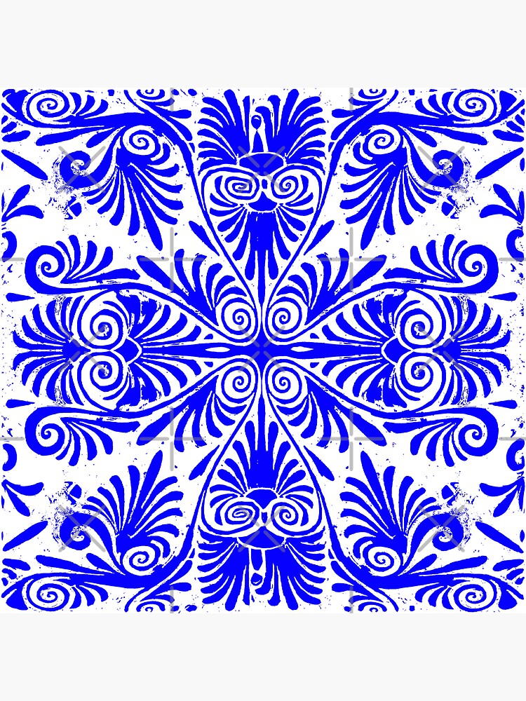 "Ancient Greek Pattern in White and Blue" Sticker for Sale by technai ...