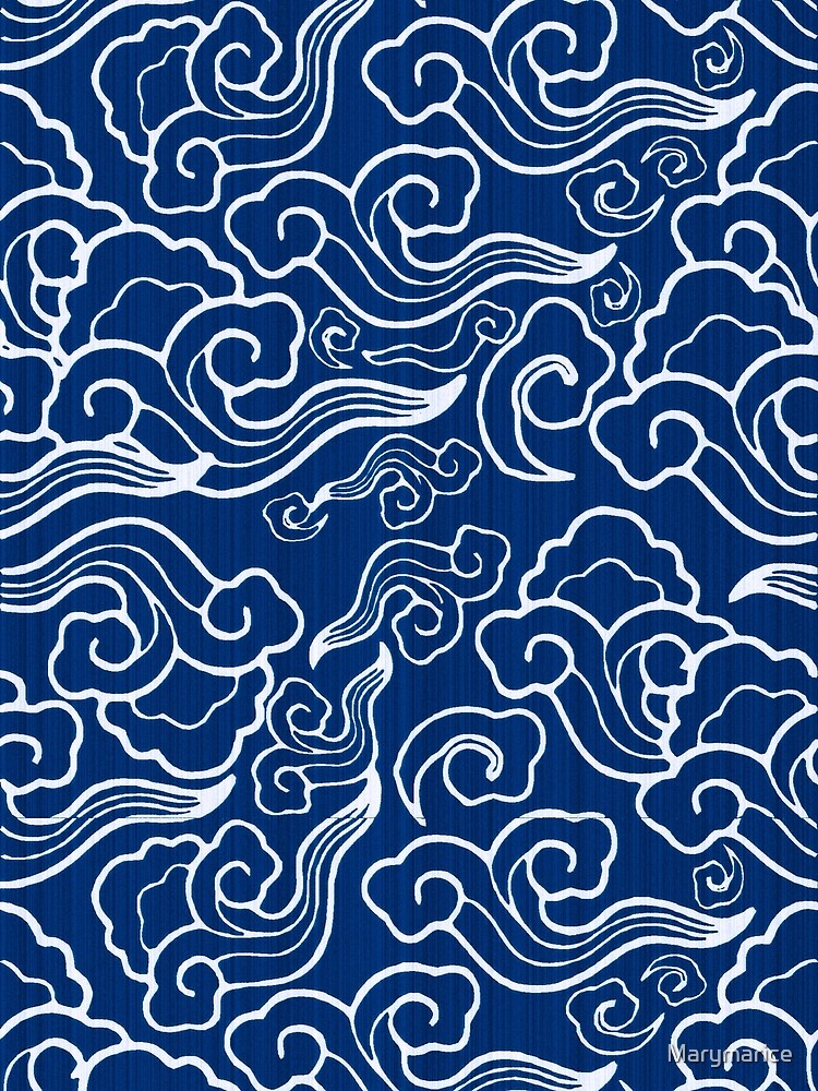 "Vintage Japanese Clouds, Cobalt Blue and White " Poster for Sale by ...