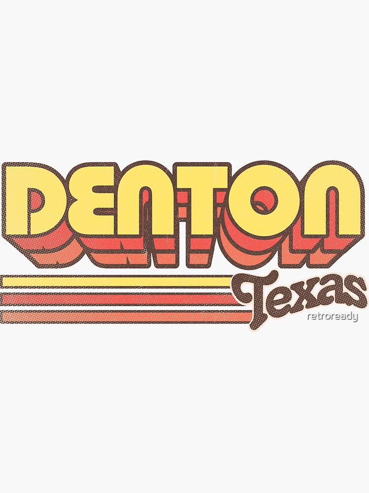 "Denton, TX | City Stripes" Sticker for Sale by retroready | Redbubble