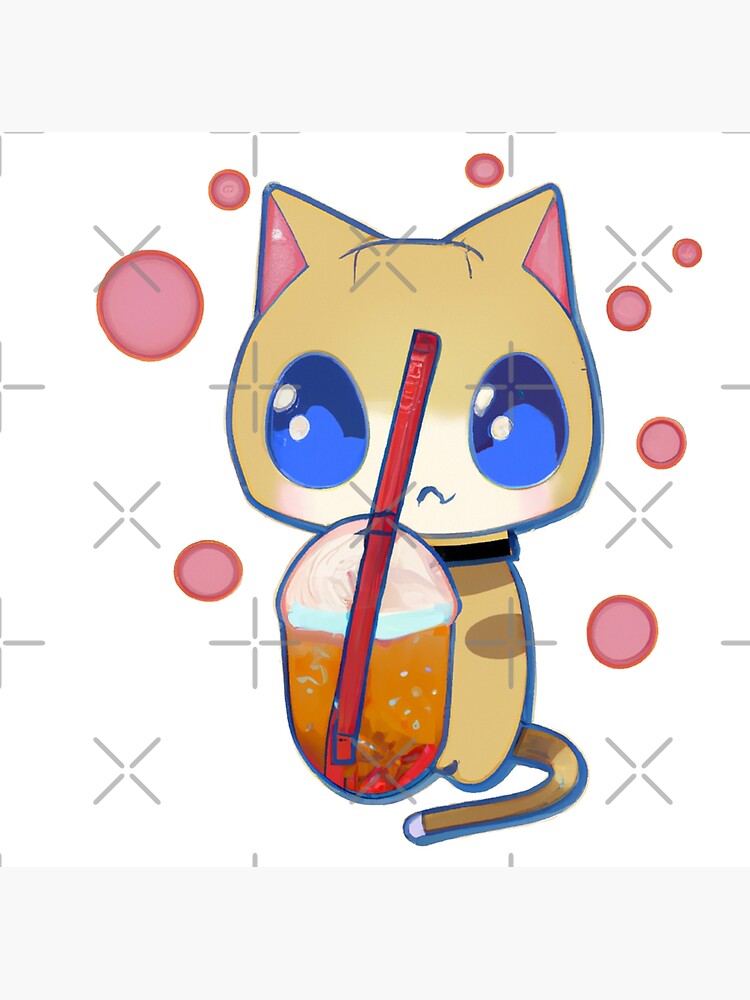 "Cute Chibi Boba Tea Cat" Poster for Sale by KaelumH | Redbubble