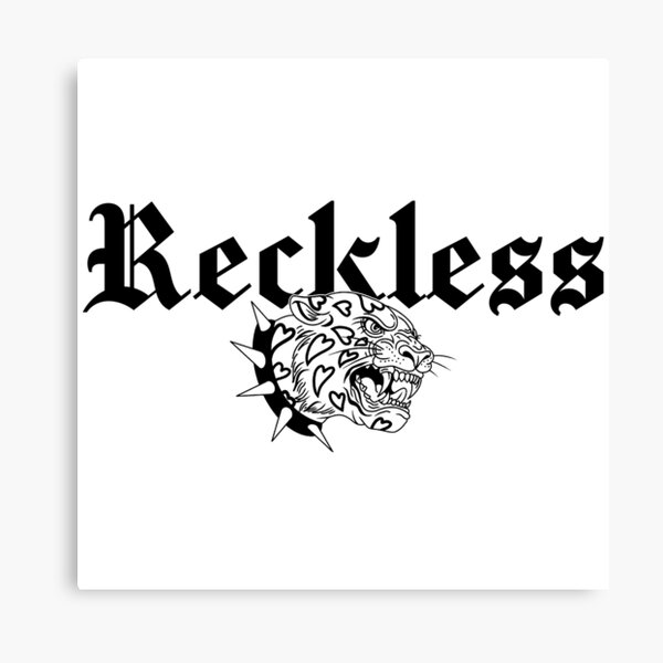 "Black and White Reckless Tiger hearts Tattoo" Canvas Print for Sale by ...