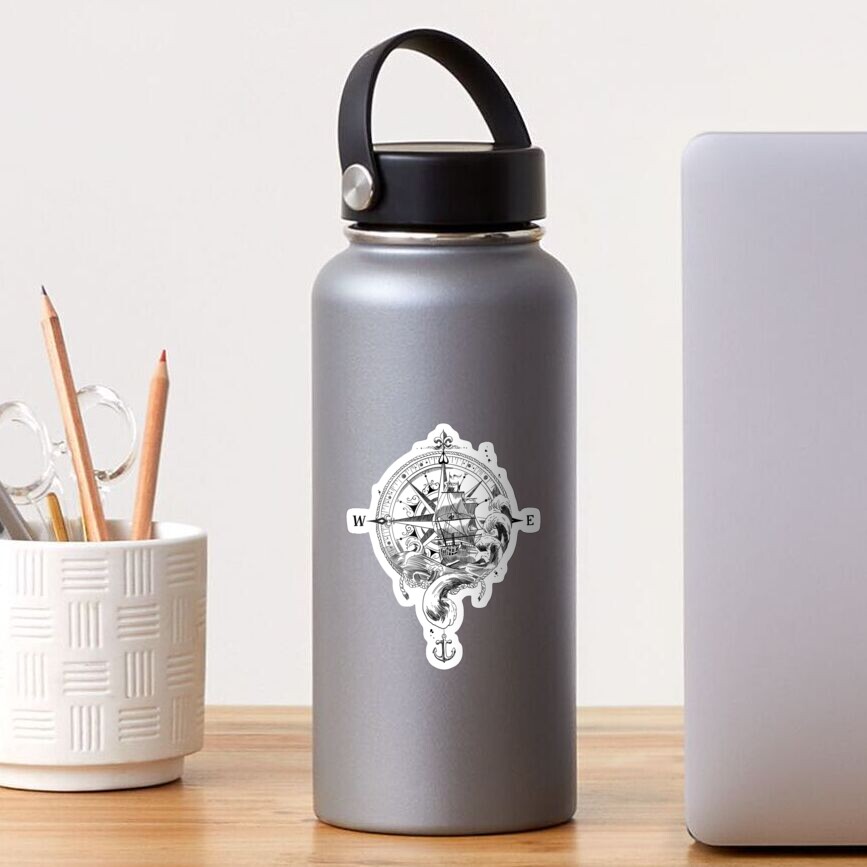"Compass Ink Drawing " Sticker for Sale by OnlyCoolDesigns | Redbubble