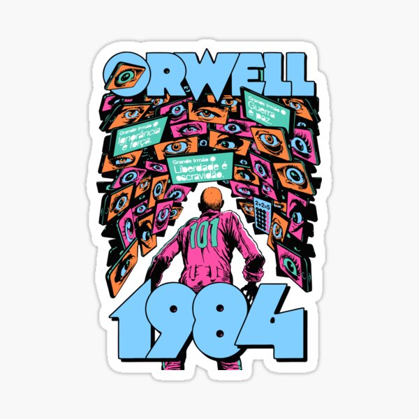 "Creepy Orwell 1984 Illustration" Sticker for Sale by Joeven22 | Redbubble