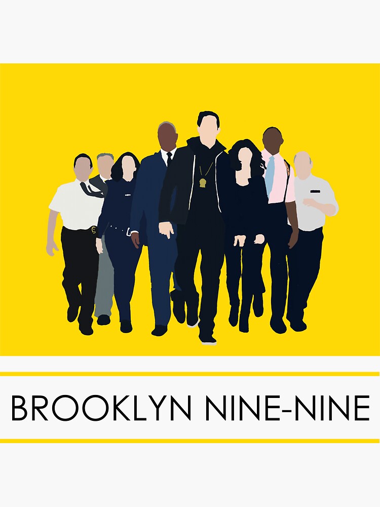 "Brooklyn Nine-Nine 99 Artwork on yellow background" Sticker for Sale ...