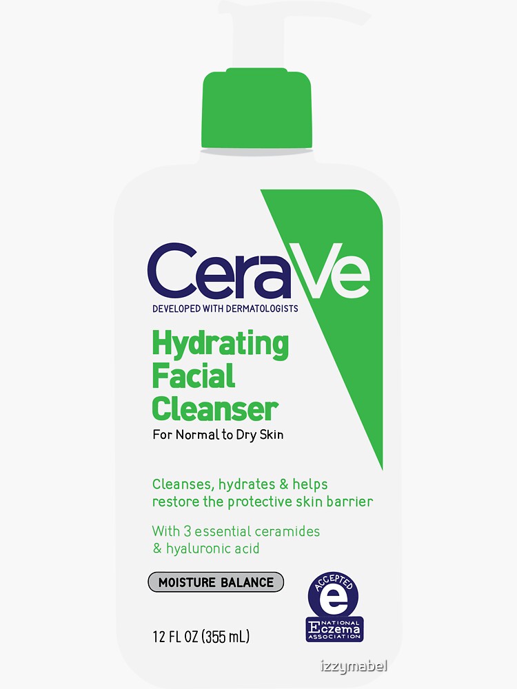 "CeraVe Hydrating Facial Cleanser Sticker" Sticker for Sale by ...