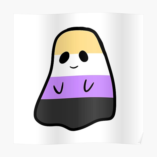 "LGBTQIA+ Pride Ghost Design - Non-Binary" Poster for Sale by PixieSchtick | Redbubble