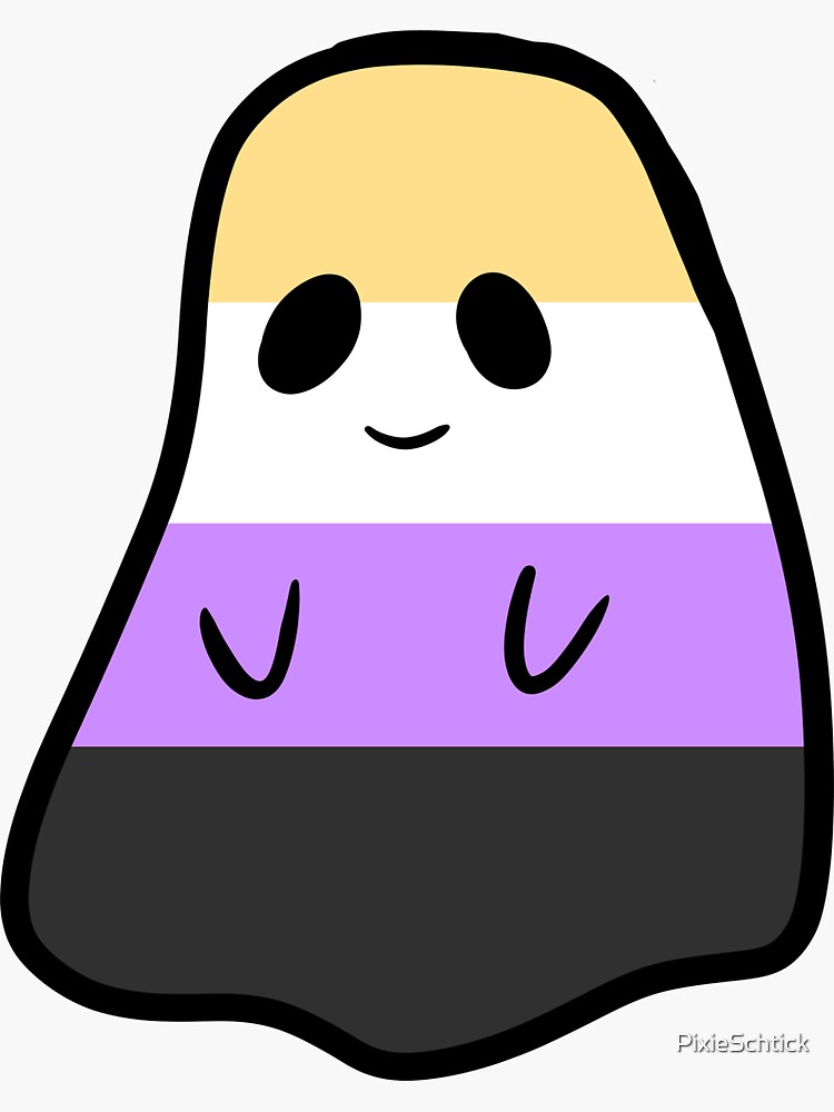 "LGBTQIA+ Pride Ghost Design - Non-Binary" Sticker for Sale by ...