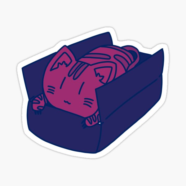 "Cat resting in a Cardboard Box (Mystic Gradient)" Sticker for Sale by ...