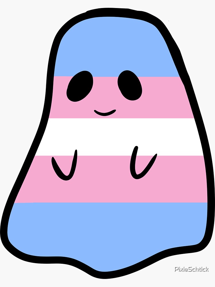 "LGBTQIA+ Pride Ghost Design - Trans" Sticker for Sale by PixieSchtick ...