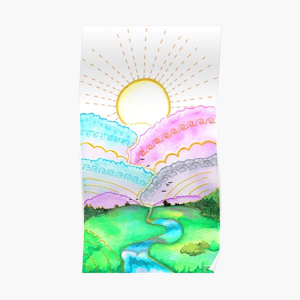 "Sunrise Watercolor / Sunrise Watercolor" Poster for Sale by IstaArt ...