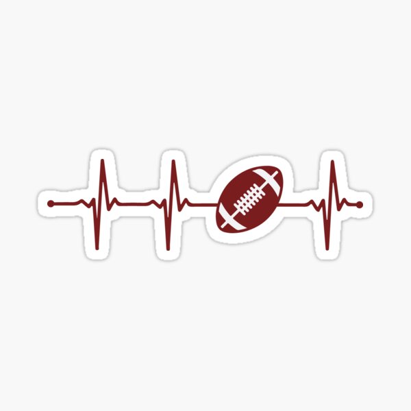 "Heartbeat American Football Ecg Style Heart Pulse" Sticker for Sale by ...