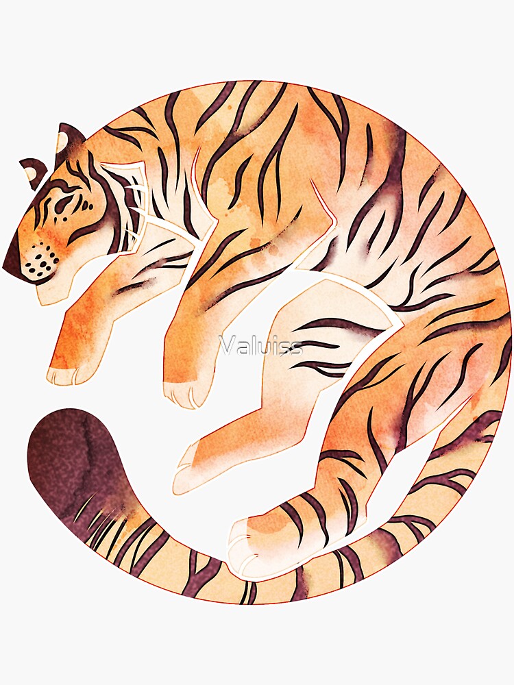 "Round Tiger" Sticker for Sale by Valuiss | Redbubble