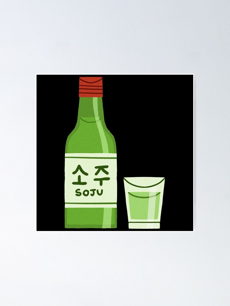 "Soju Bottle and Shot" Poster for Sale by Aphelionus | Redbubble
