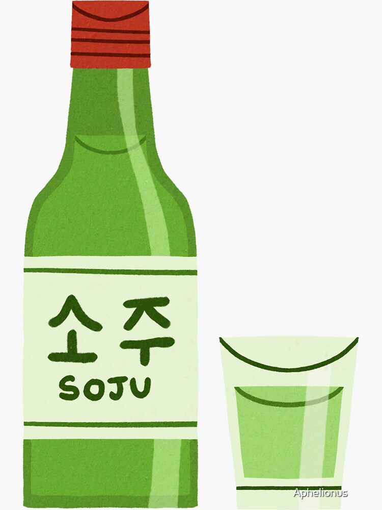 "Soju Bottle and Shot" Sticker for Sale by Aphelionus | Redbubble