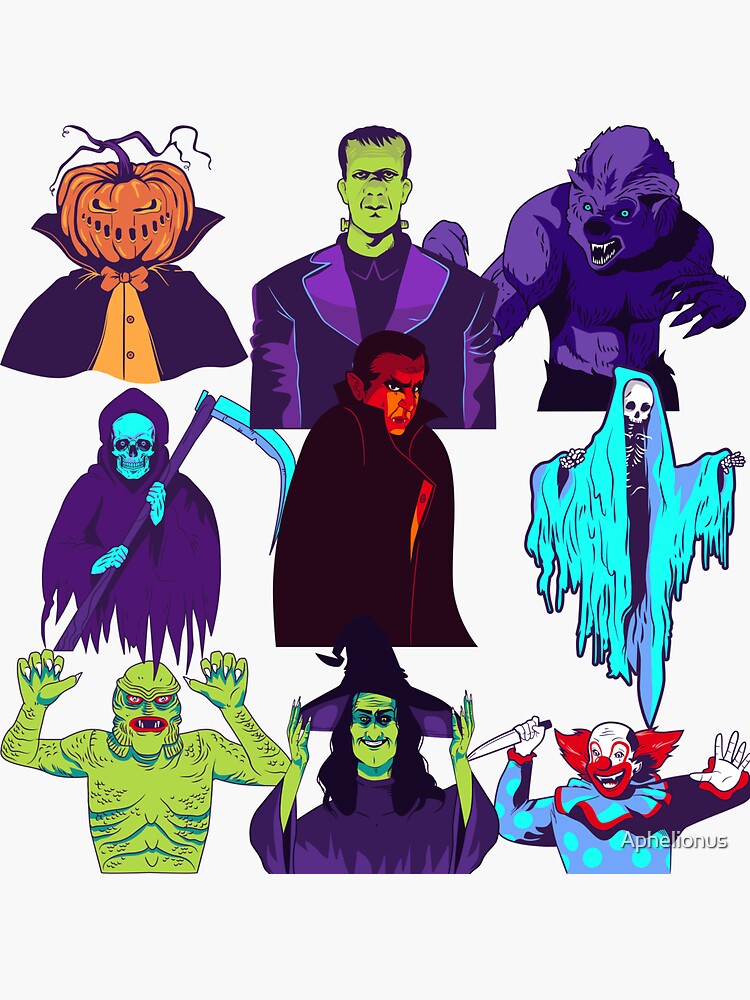 "Monster Collage | Happy Halloween" Sticker for Sale by Aphelionus ...