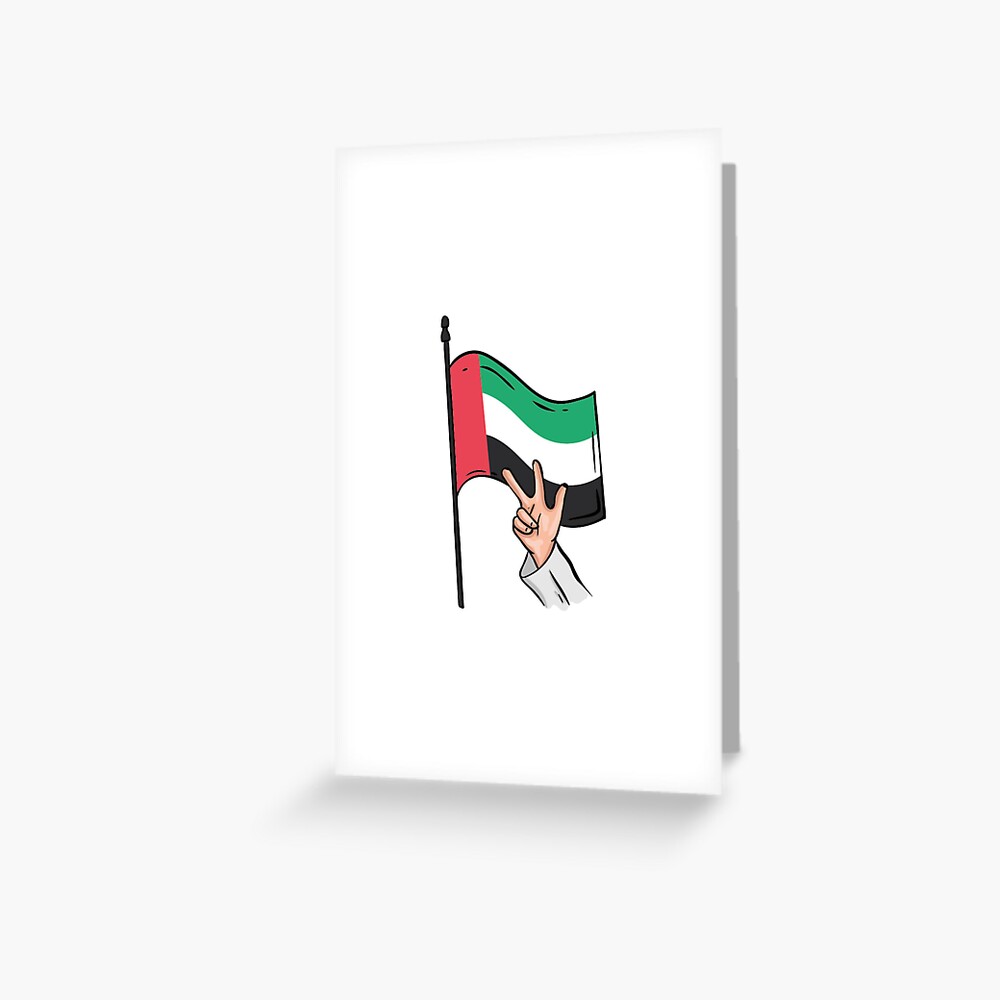 "Emirati doing the 3 fingers sign and UAE Flag celebrating UAE National ...