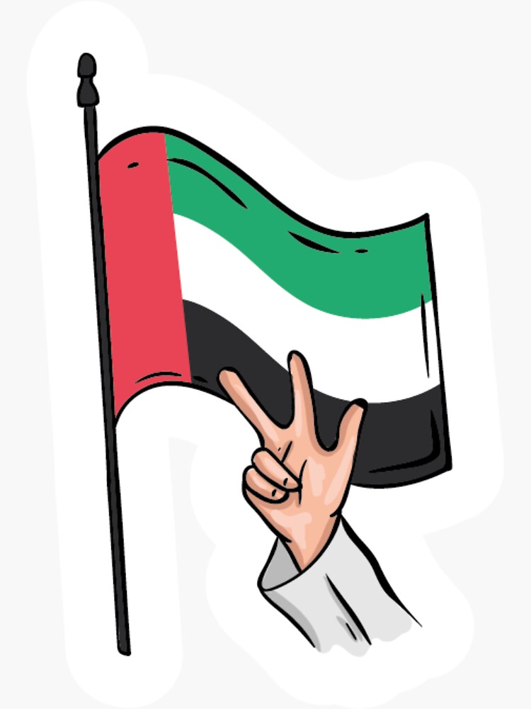 "Emirati doing the 3 fingers sign and UAE Flag celebrating UAE National ...
