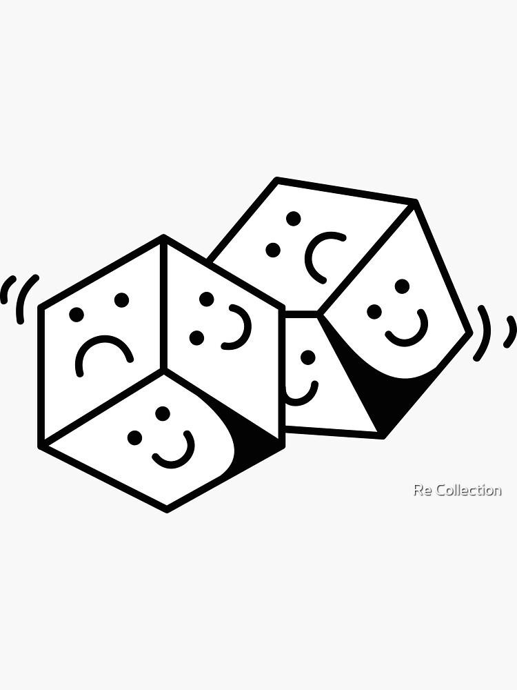 "Smiling Dice" Sticker for Sale by ReeCollection | Redbubble