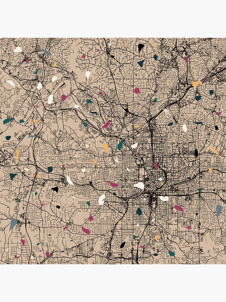 "Atlanta USA - terrazzo city map collage" Sticker for Sale by ...