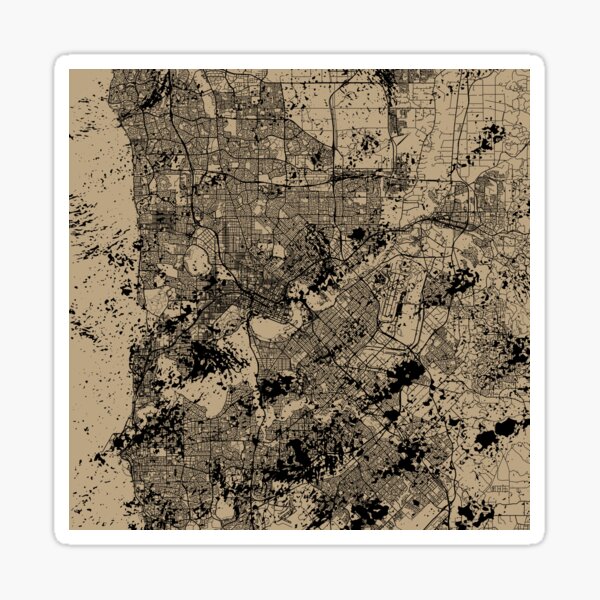 "Australia, Perth - vintage city map" Sticker for Sale by cozyspirit ...