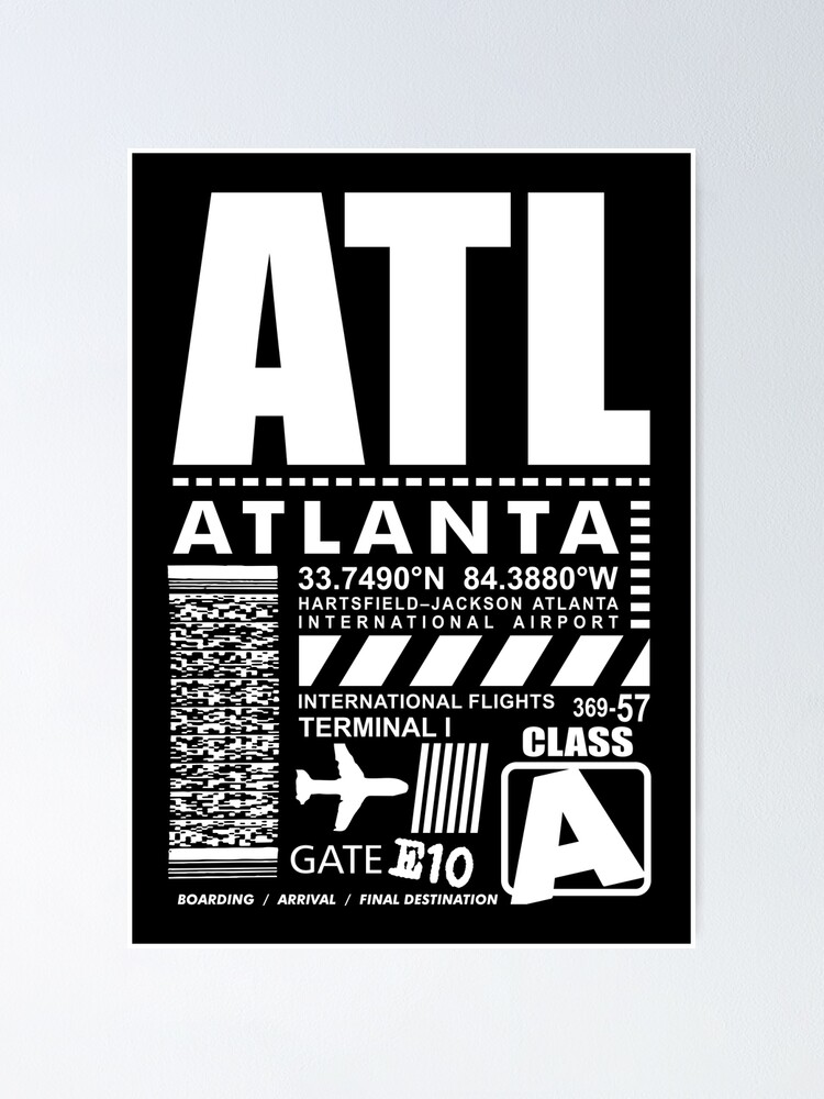 "Hartsfield Jackson Atlanta International Airport ATL" Poster for Sale ...
