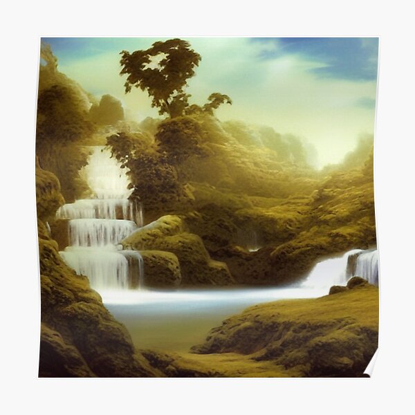 "wonderful waterfall vista landscape" Poster for Sale by AImatte ...