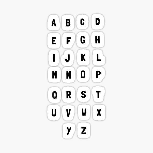 "Black block alphabet letters pack " Sticker for Sale by Words-Artist ...