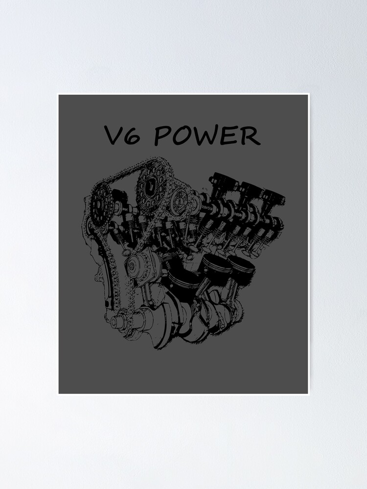 "V6 Power Xray Car Engine" Poster for Sale by HettyKam | Redbubble