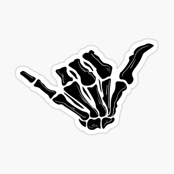 "Rocker Skeleton Hand Rock On Costume Funny Halloween" Sticker for Sale ...