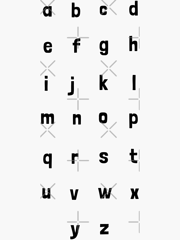 "small black block letters alphabet pack" Sticker for Sale by Words ...