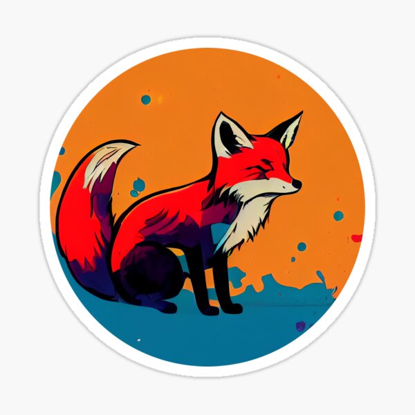 "Red fox in a circle" Sticker for Sale by MAV-Arts | Redbubble