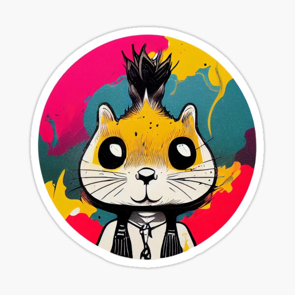 "Funny squirrel in a circle" Sticker for Sale by MAV-Arts | Redbubble