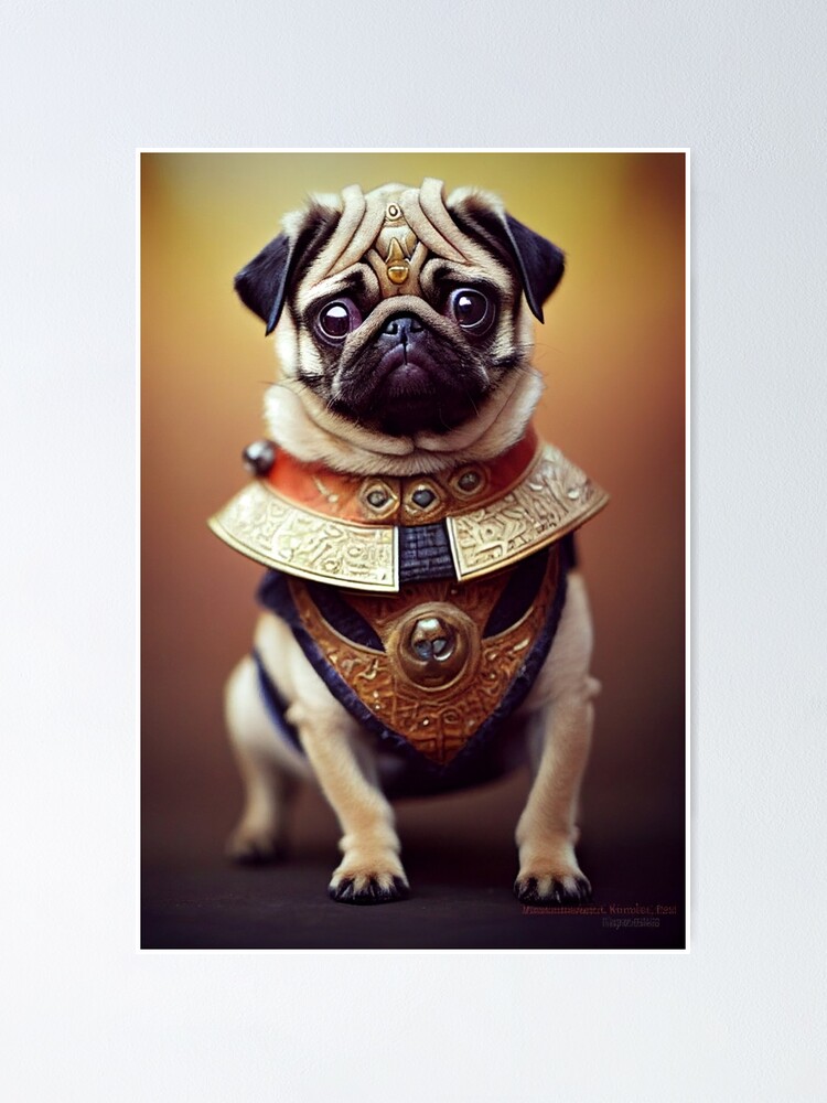 "Klingon Warrior Pug Puppy" Poster for Sale by Bitsales | Redbubble