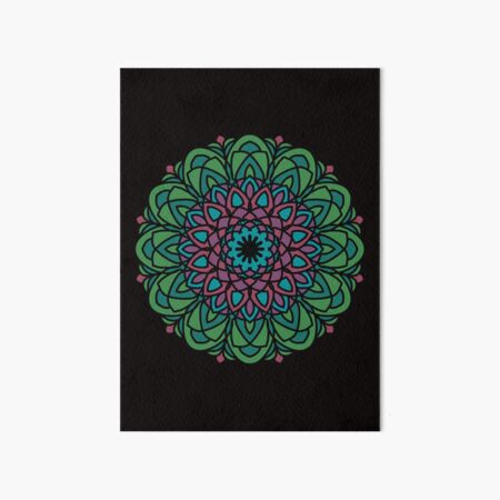 "Stained glass window pine tree cone flower Mandala" Art Board Print ...