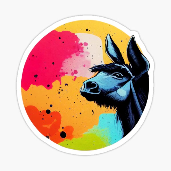 "donkey in a circle" Sticker for Sale by MAV-Arts | Redbubble