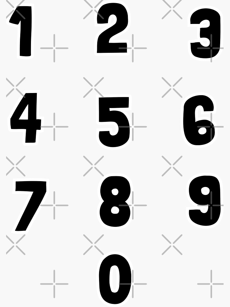 "Black block letters number pack" Sticker for Sale by Words-Artist ...
